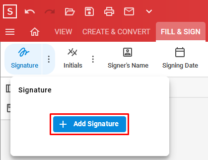 How to add a Signature appearance in the Fill & Sign module? – Soda PDF